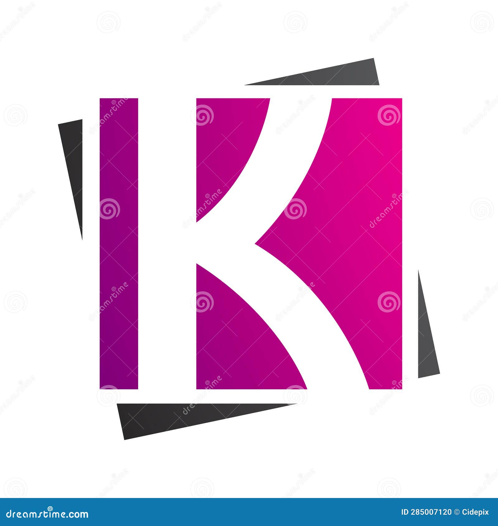 Magenta and Black Square Letter K Icon Stock Vector - Illustration of ...