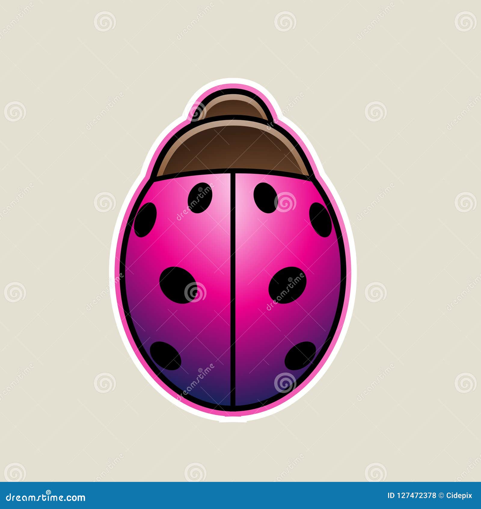Magenta Cartoon Ladybug Icon Vector Illustration Stock Vector ...