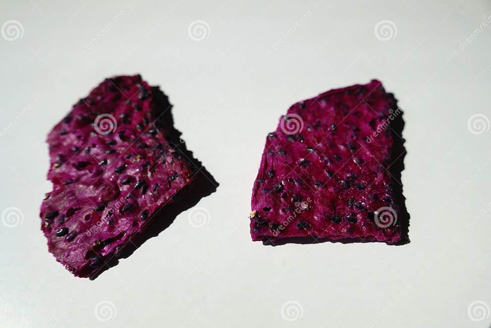 Magenta Colored Dried Dragon Fruit Chips (two Items Stock Image - Image ...