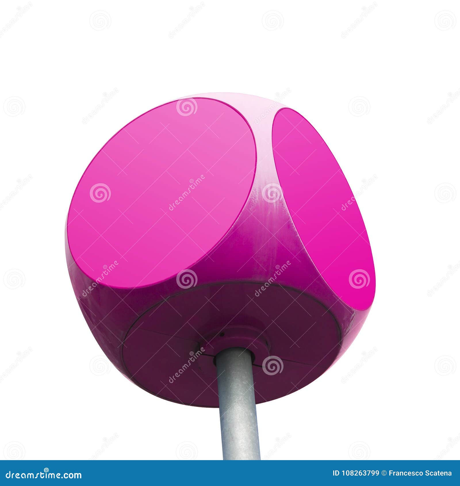 Magenta Cube with Rounded Edges on White Background with Copy Sp Stock ...