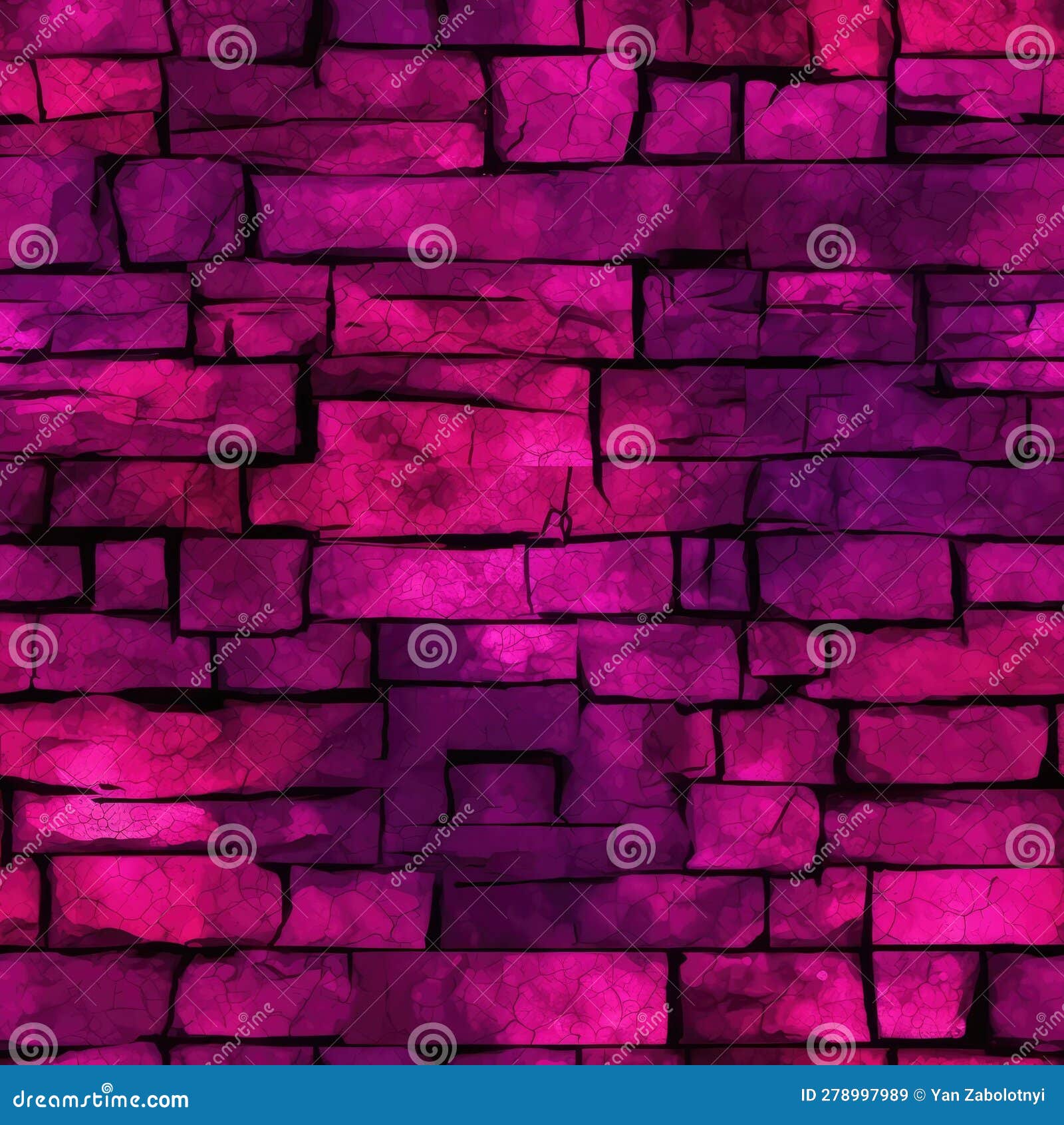 Magenta Fire Beautiful Brick Wall Texture. Tile Seamless Background ...