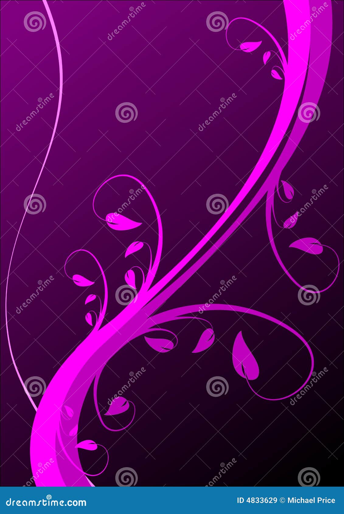 Magenta Floral Background stock vector. Illustration of waves - 4833629