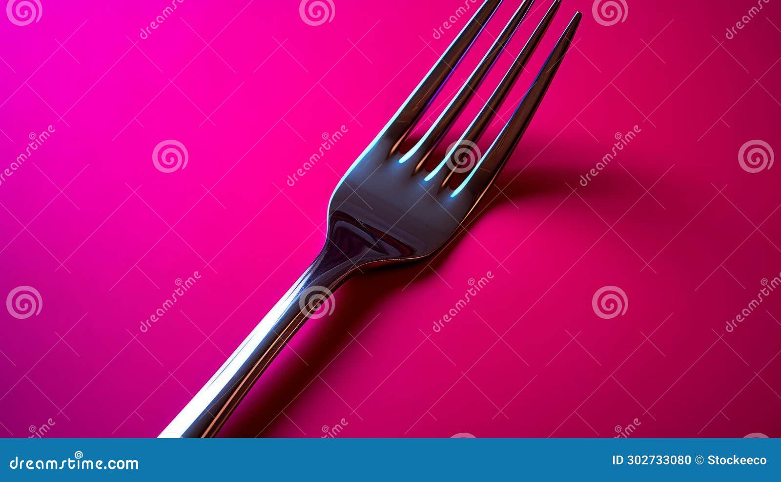 Magenta Fork Design on Rendered Surface with Realistic Detailing Stock ...