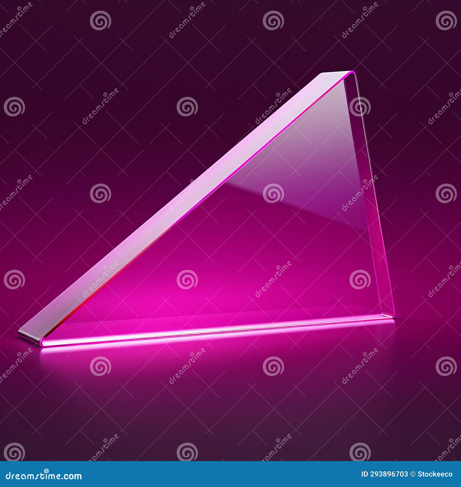 Magenta Glass Triangle: Luminous 3d Object with Sharp Humor Stock ...