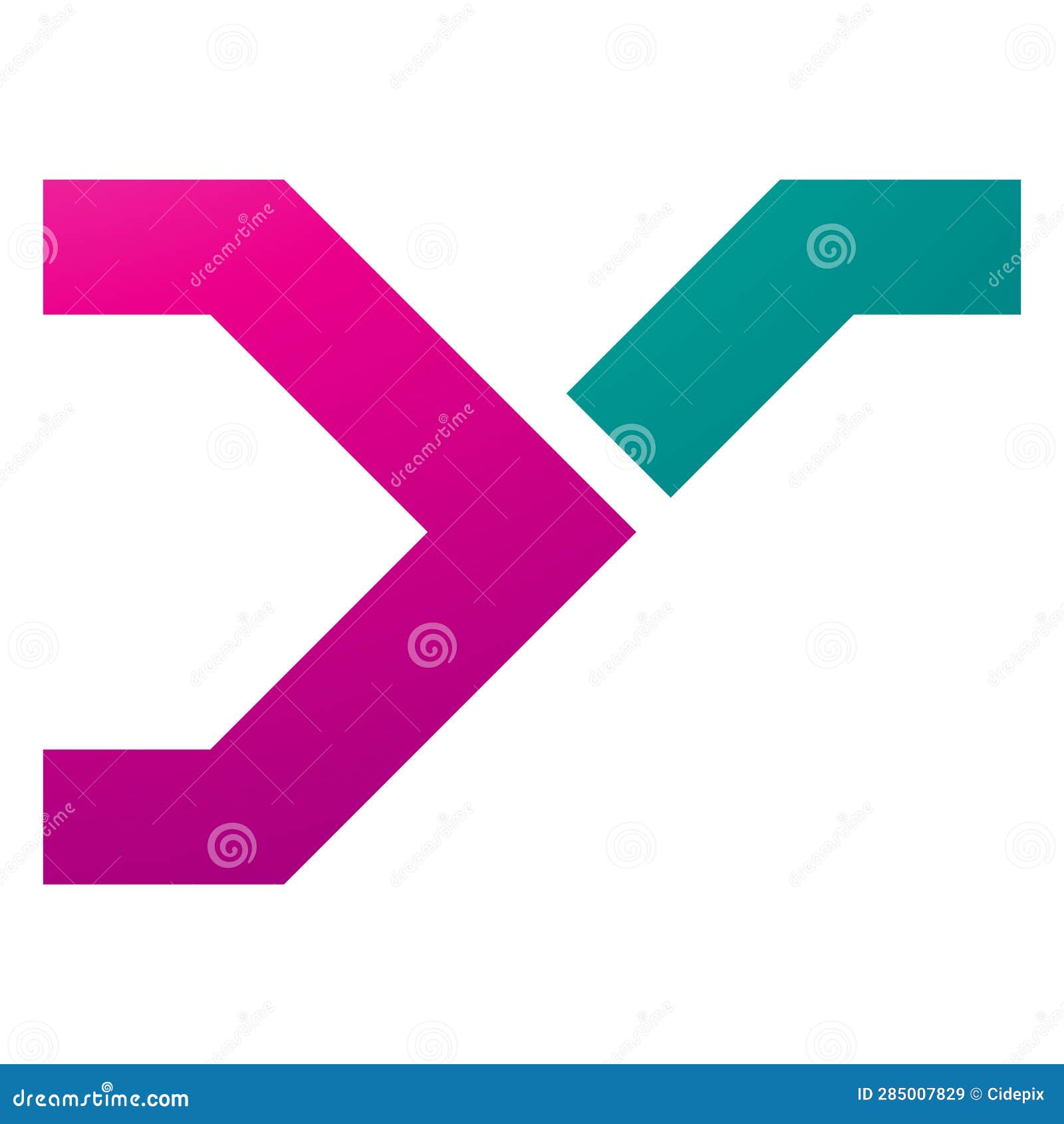 Magenta and Green Rail Switch Shaped Letter Y Icon Stock Vector ...