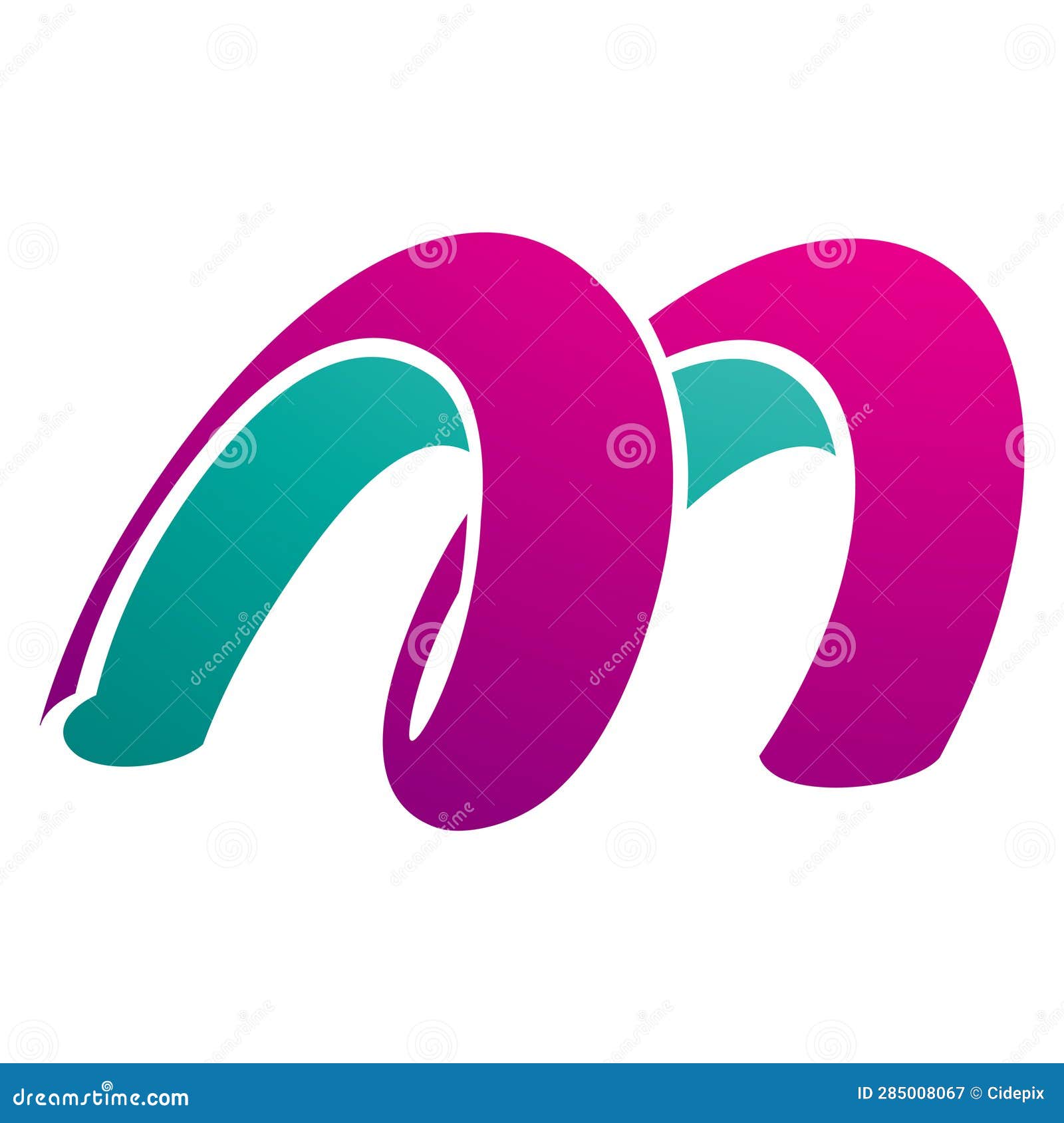Magenta and Green Spring Shaped Letter M Icon Stock Vector ...