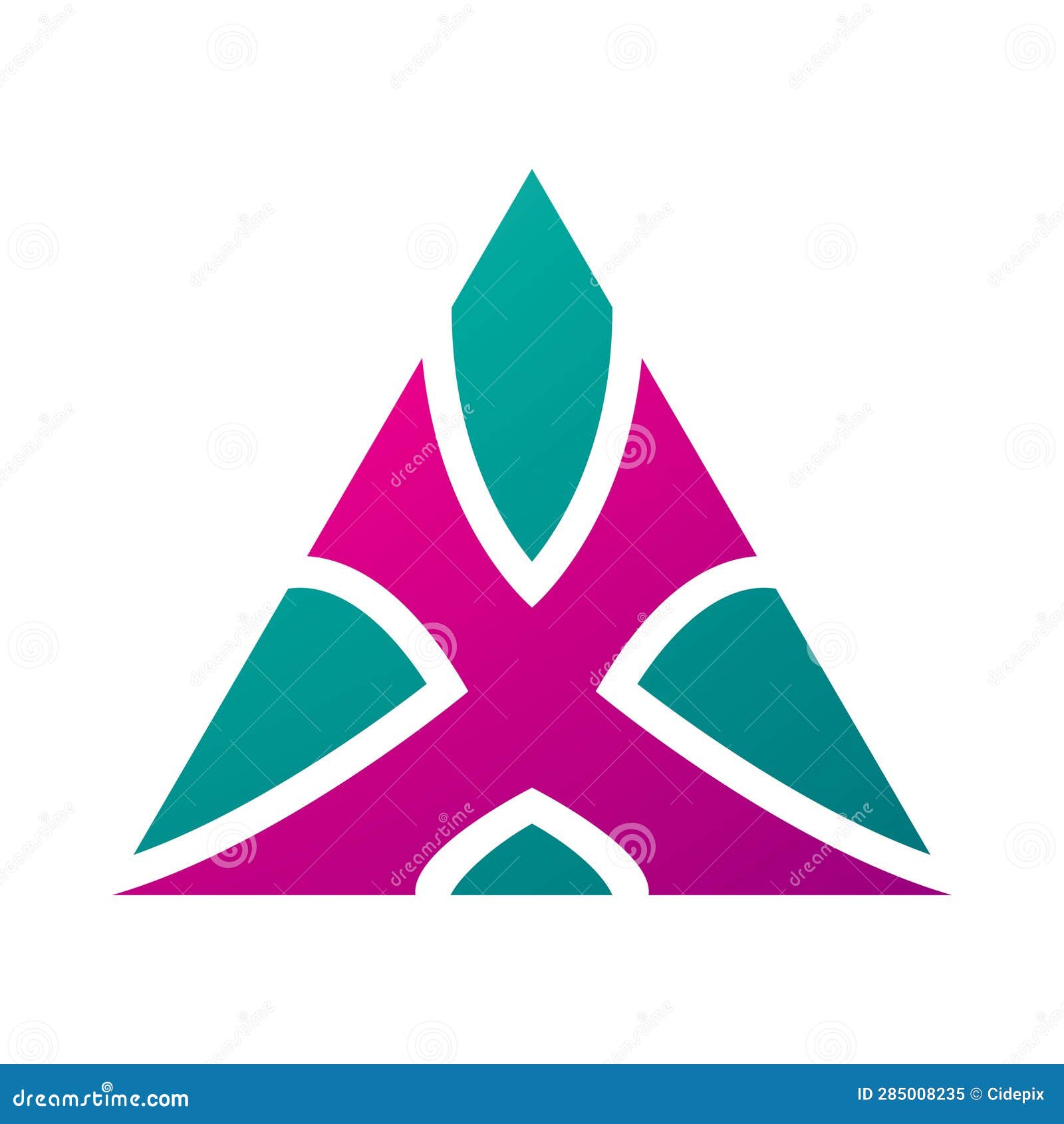 Magenta and Green Triangle Shaped Letter X Icon Stock Vector ...