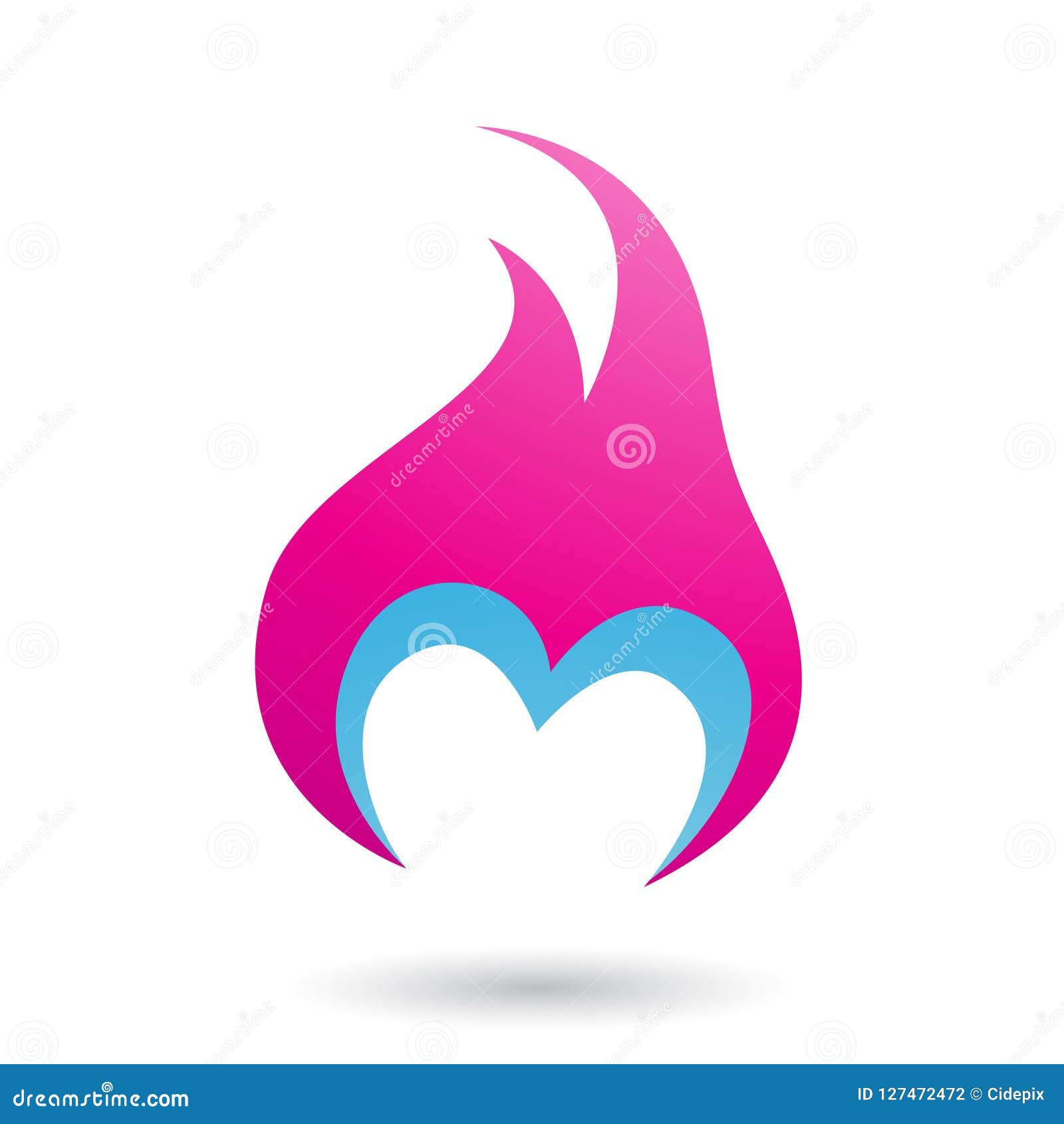 Magenta Letter M Shaped Fire Icon Vector Illustration Stock Vector ...