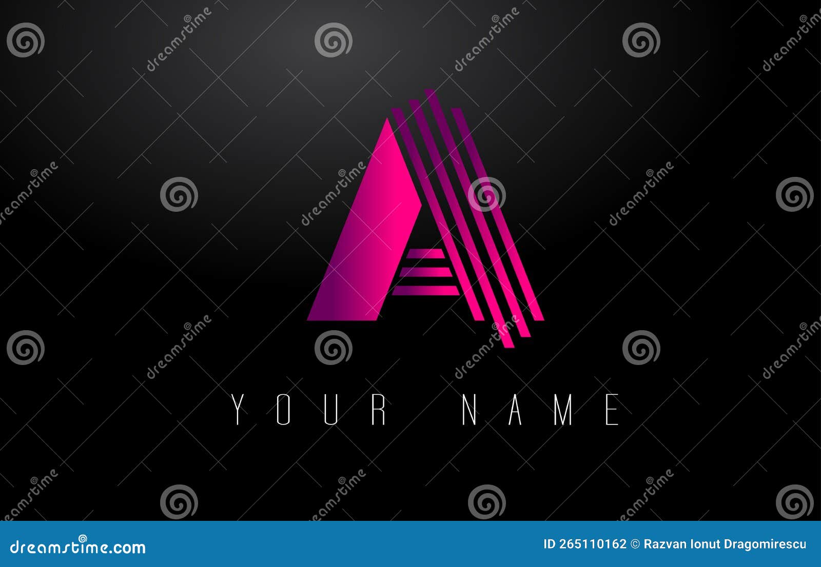 A Magenta Lines Letter Logo. Creative Line Letters Vector Template ...