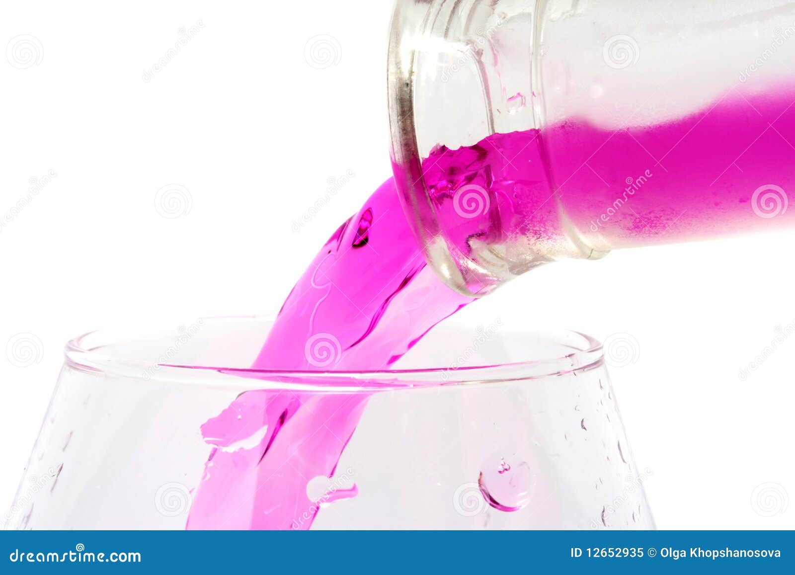 Magenta liquid in a glass stock image. Image of bubble - 12652935