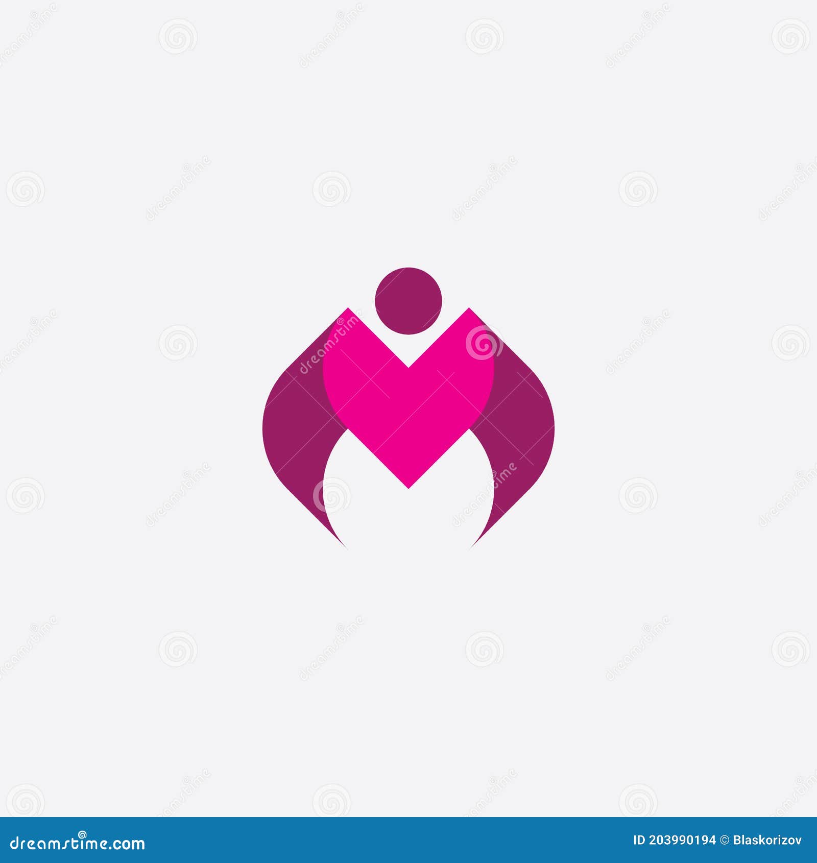 Magenta Man Letter M Logotype Vector Sign Stock Vector - Illustration ...