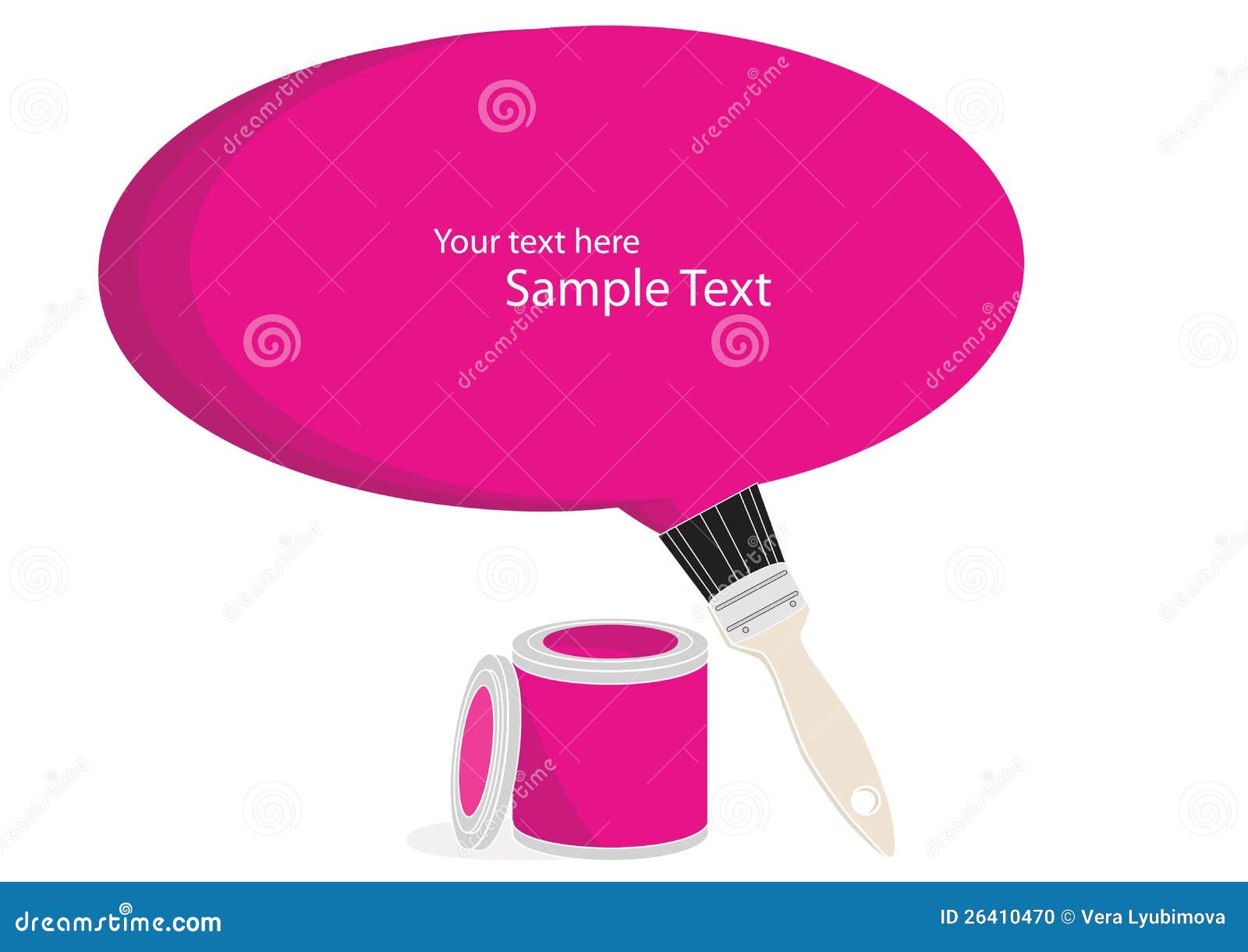 Magenta Paint with Text Bubble Stock Vector - Illustration of decor ...