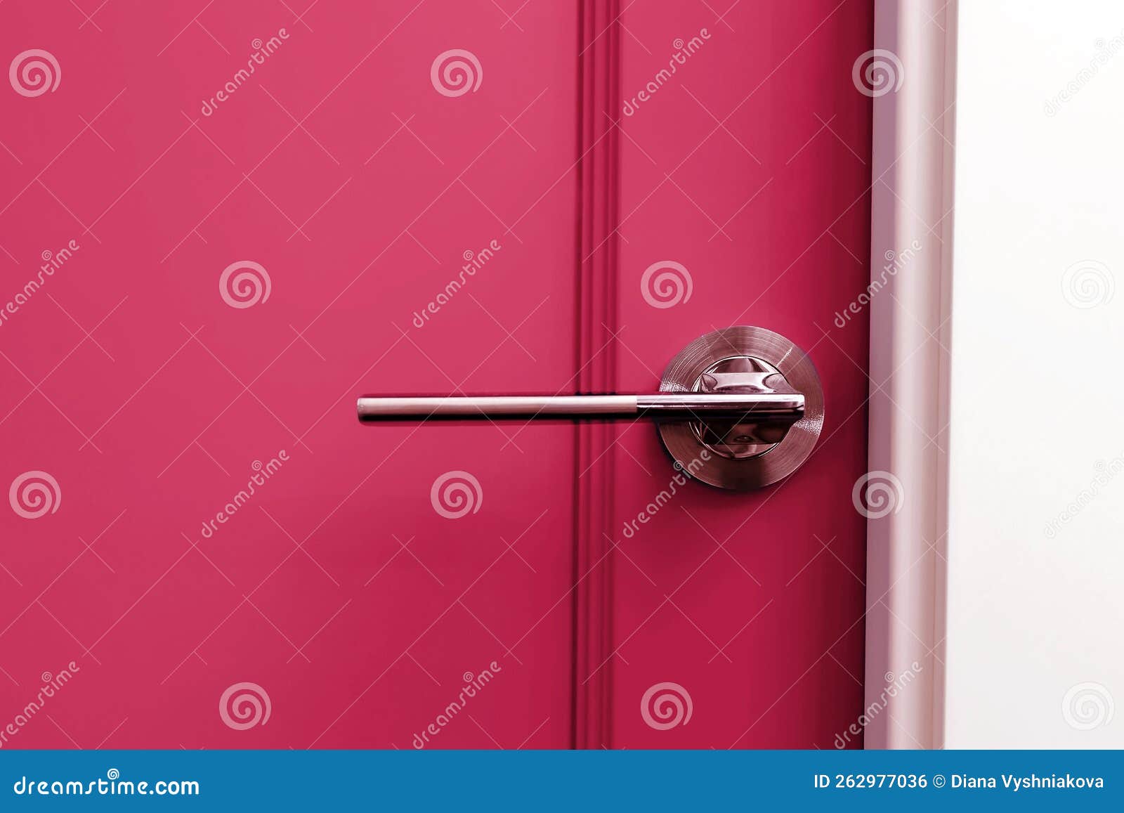 Magenta Painter Door with Handle Close-up Stock Photo - Image of tone ...