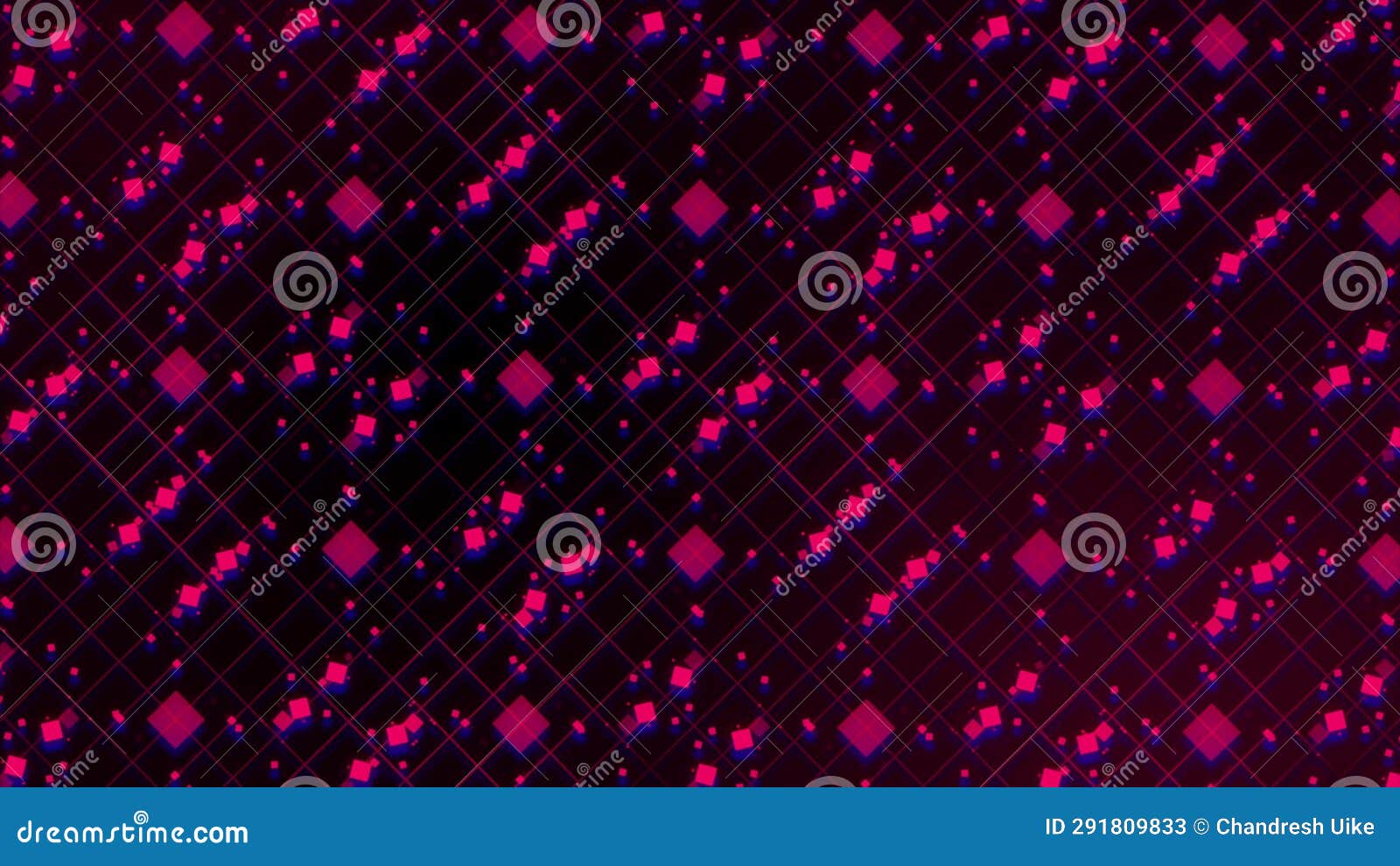 Magenta Red Color Flickering Square Shape Digital Abstract Background ...