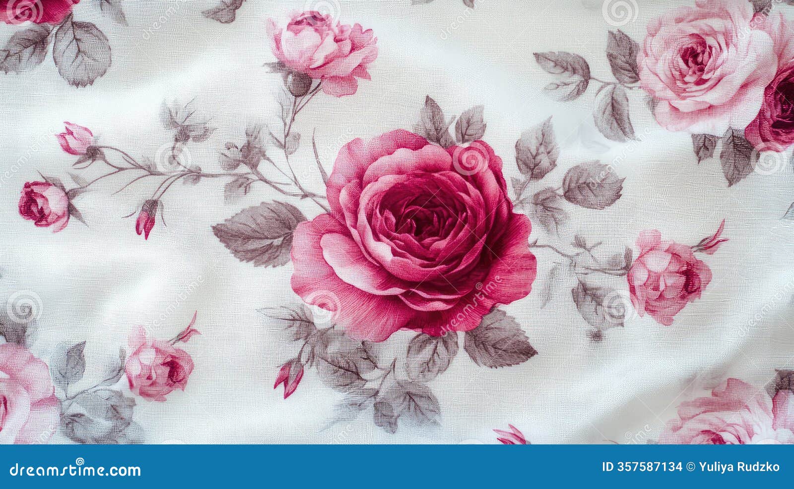 Magenta Rose Flower on White Fabric Background Stock Photo - Image of ...