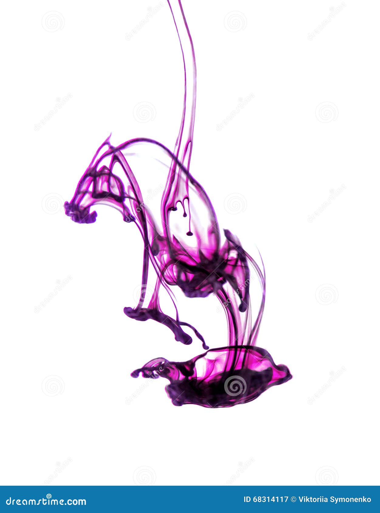 Magenta Splashes of Paint in Water on White. Stock Image - Image of ...