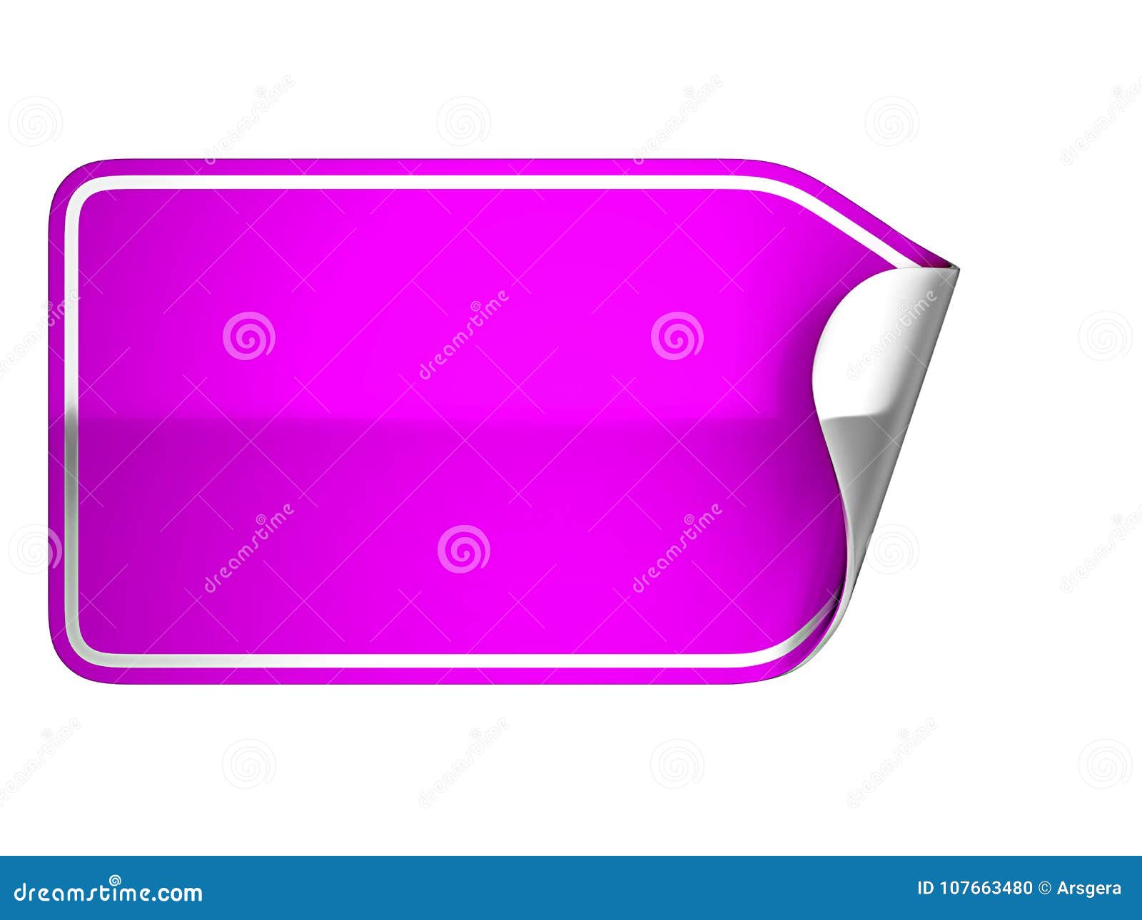 Magenta Sticker or Label on White Stock Illustration - Illustration of ...