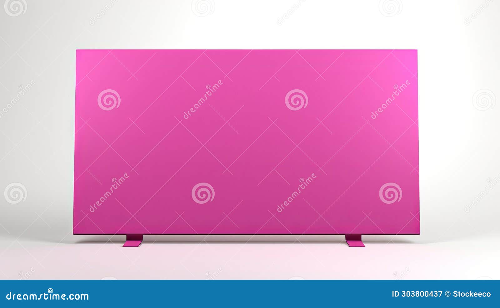 Magenta Twill Sign Mockup - Rectangular Pink Flat Panel on White ...