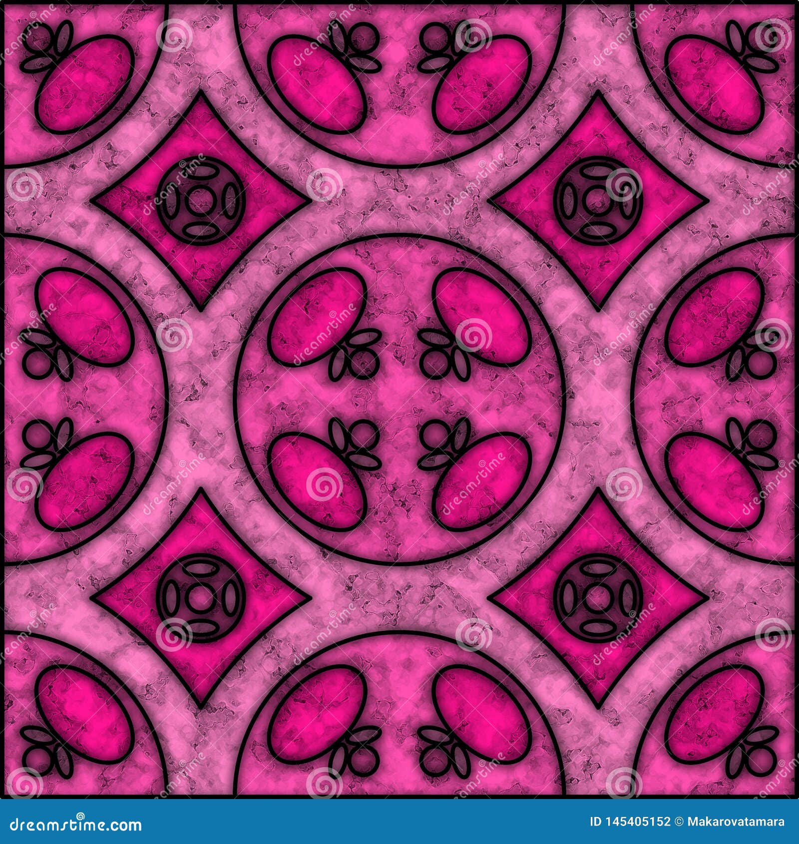 Magenta, Violet and Pink Marble Tile with Geometric Pattern Stock ...