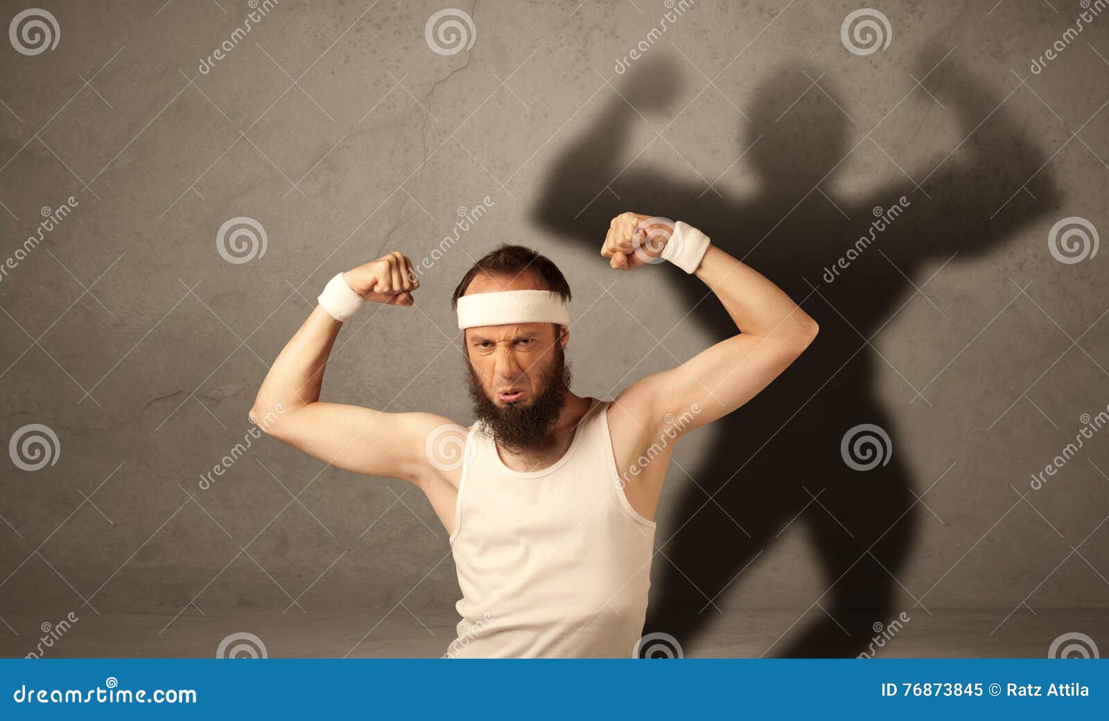 Mager Man Med Musculous Skugga Fotografering för Bildbyråer - Bild av ...