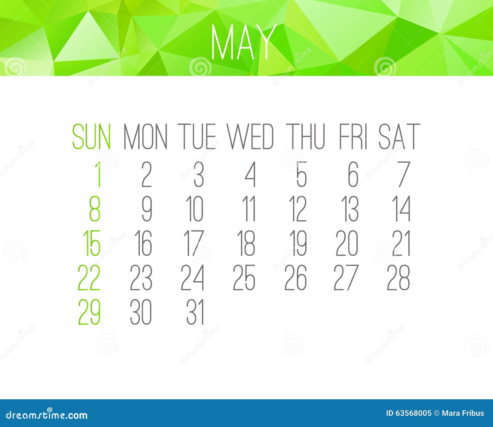 Maggio 2016 Calendario Mensile Illustrazione Vettoriale - Illustrazione ...