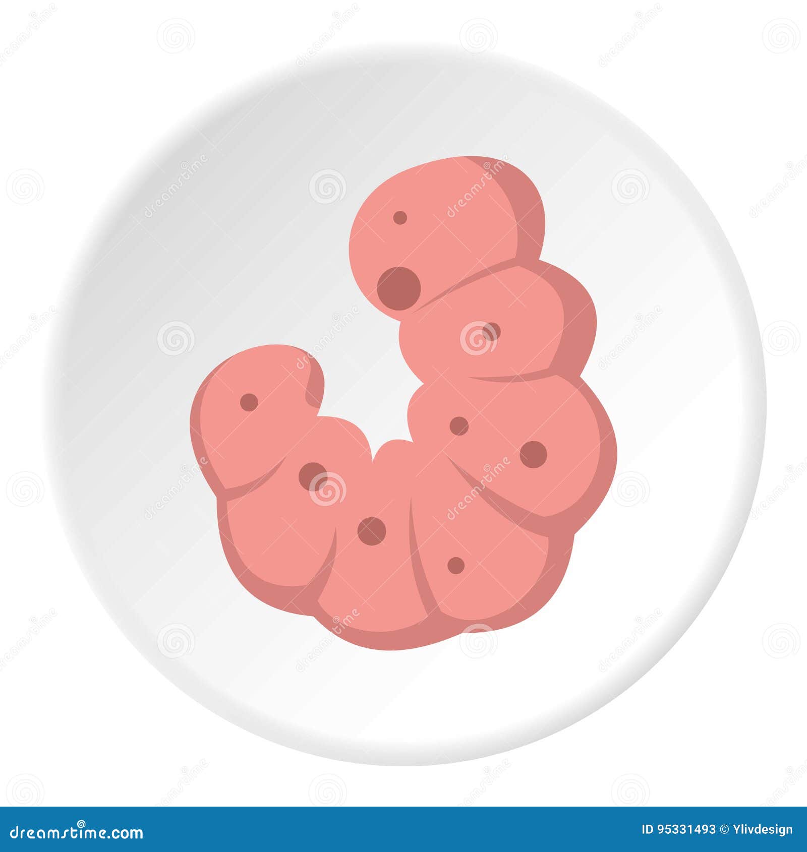 Maggot worm icon circle stock vector. Illustration of animal - 95331493