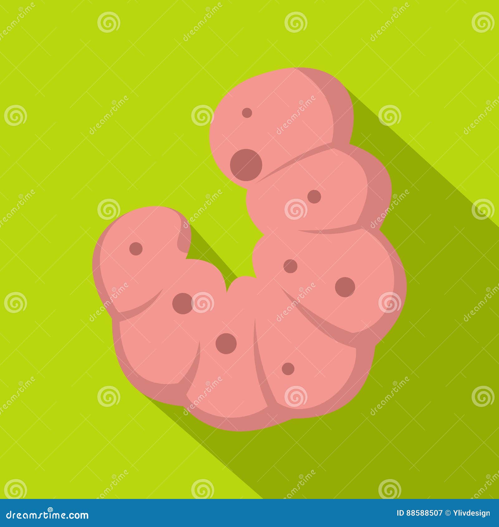 Maggot Worm Icon, Flat Style Stock Vector - Illustration of industry ...