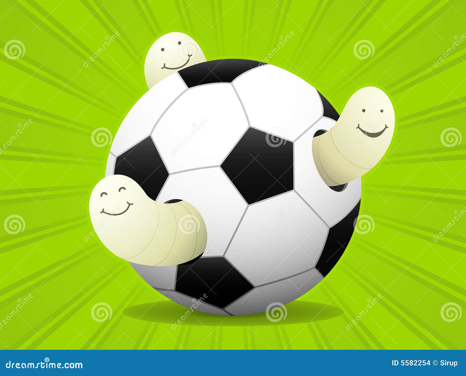 Maggots play soccer stock vector. Illustration of hand - 5582254