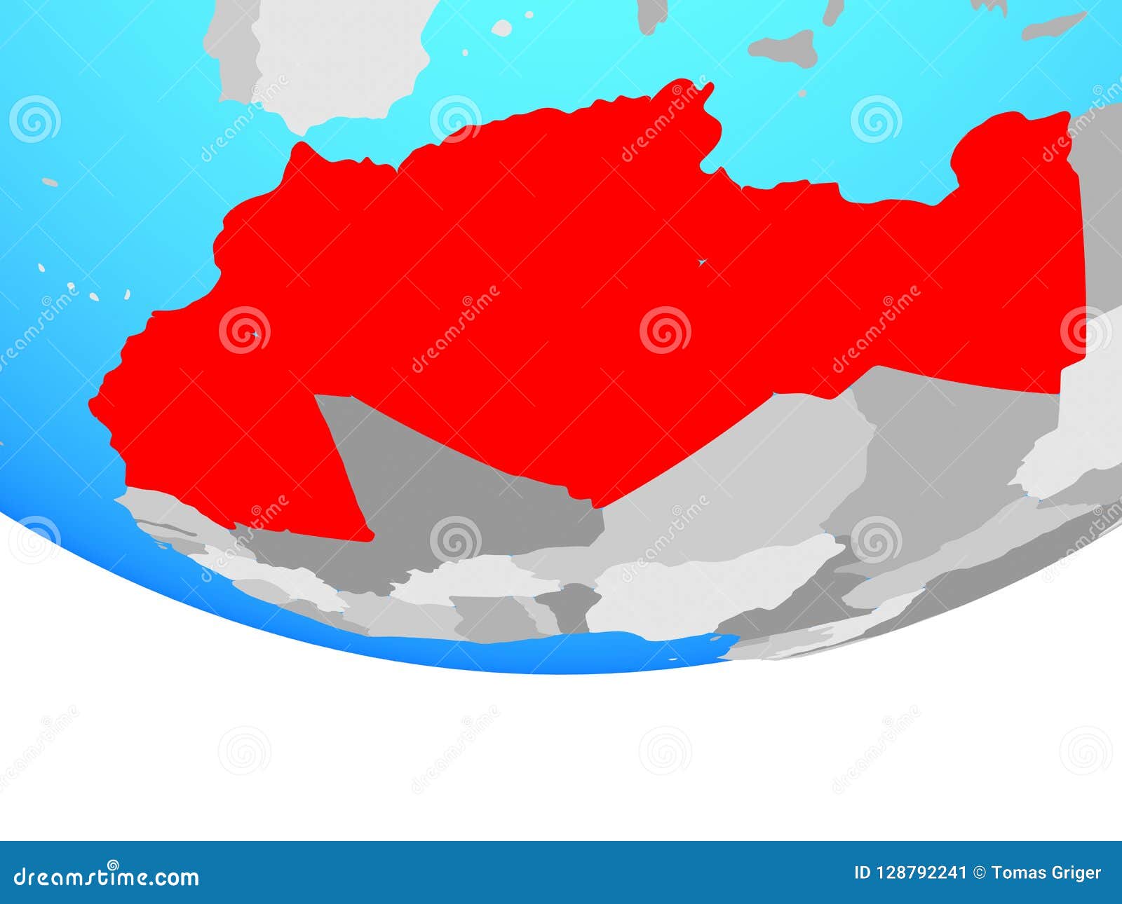 Maghreb region on globe stock illustration. Illustration of african ...