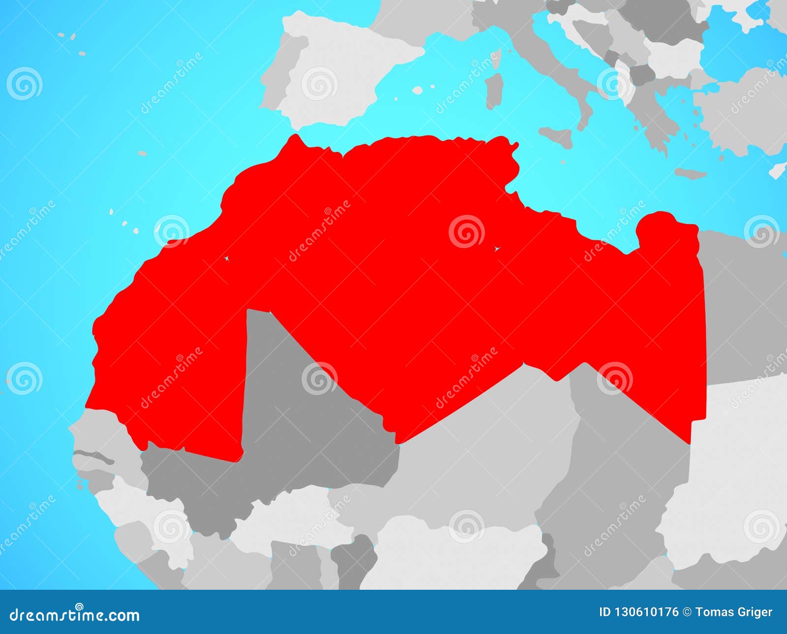 Maghreb region on map stock illustration. Illustration of africa ...