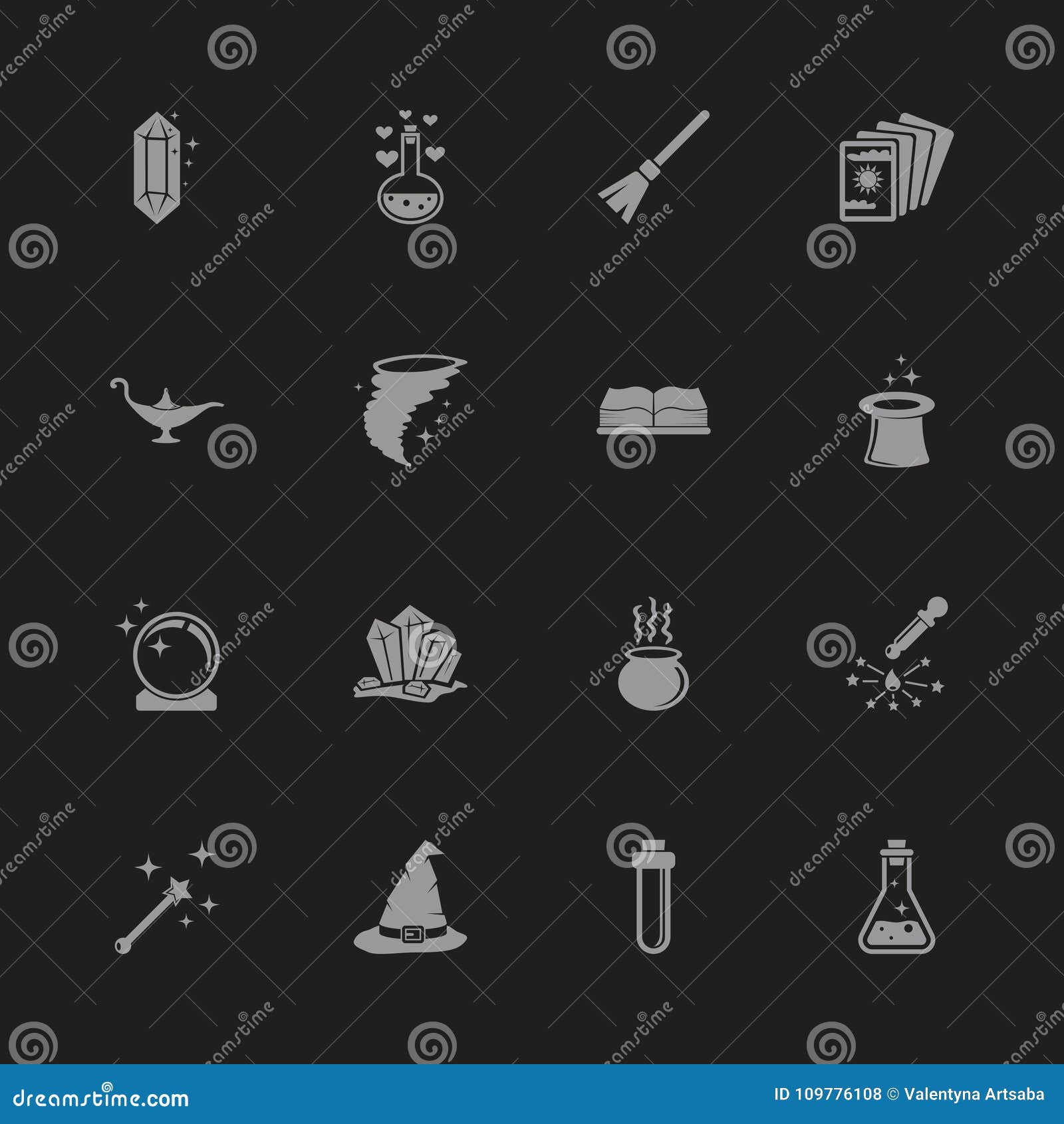 Magia - Iconos Planos Del Vector Ilustración del Vector - Ilustración ...