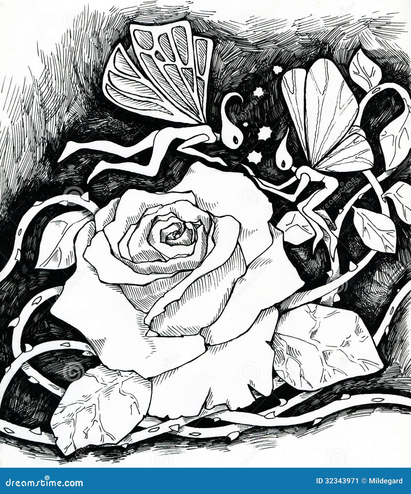 Magia rosa e fatati illustrazione di stock. Illustrazione di farfalle ...