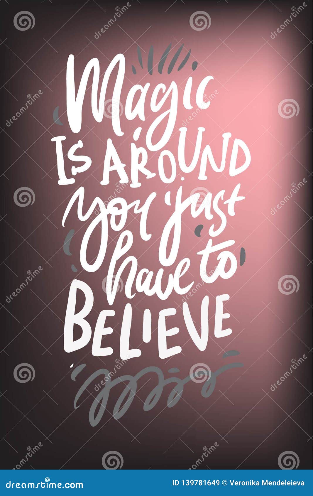 Magic Quotes Set for Your Design. Hand Lettering Illustrations Stock ...