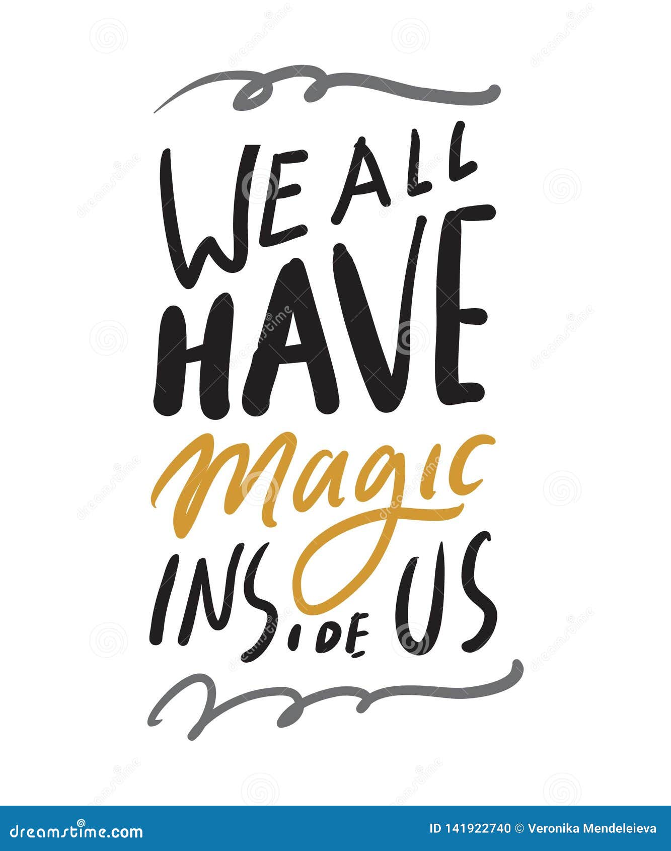 Magic Quotes Set for Your Design. Hand Lettering Illustrations Stock ...