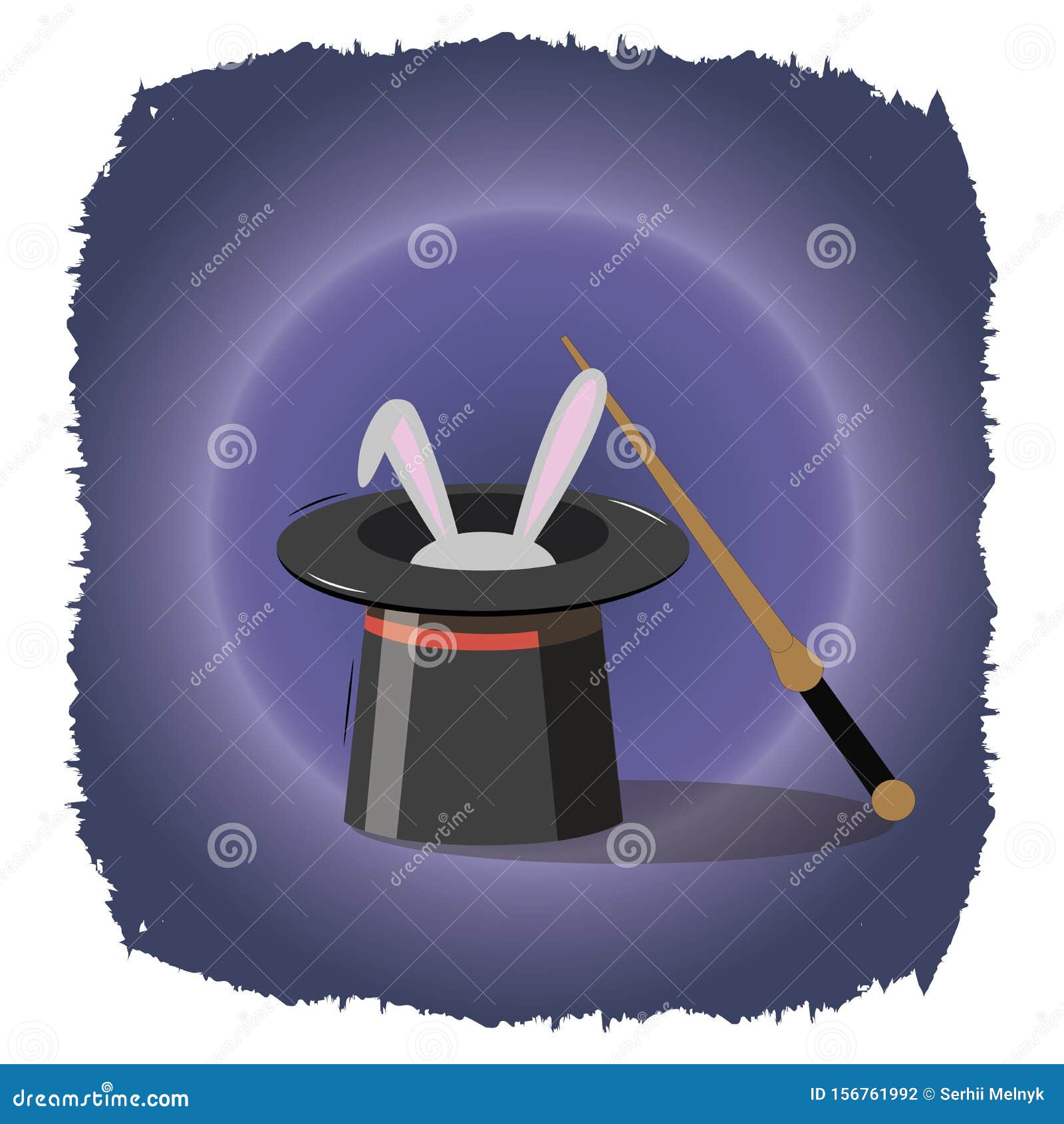 Magic Hat and Rabbit in Hat. Stock Vector - Illustration of magic ...