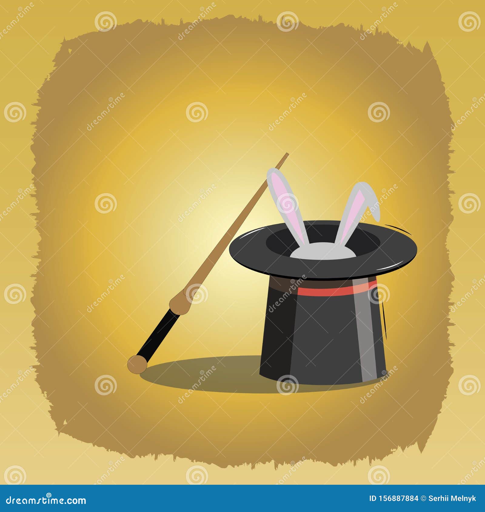 Magic Hat and Rabbit in Hat. Stock Vector - Illustration of conjuring ...