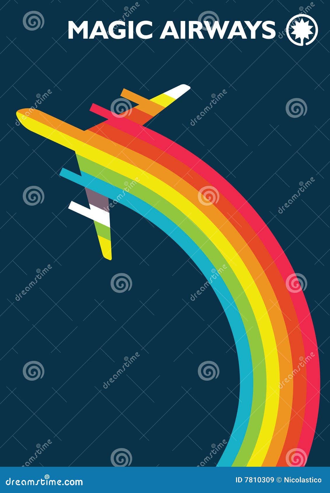 Magic Airways stock vector. Illustration of airline, plane - 7810309