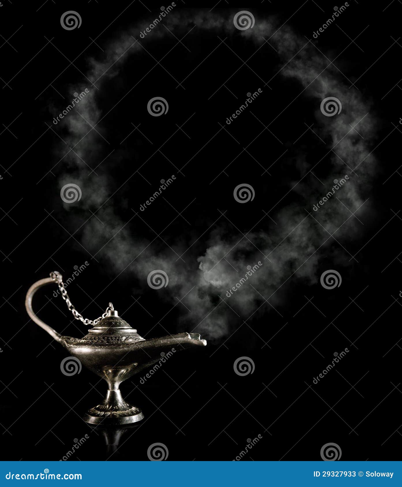 Magic Aladdin Lamp with Smoke Frame Stock Image - Image of genie, gold ...