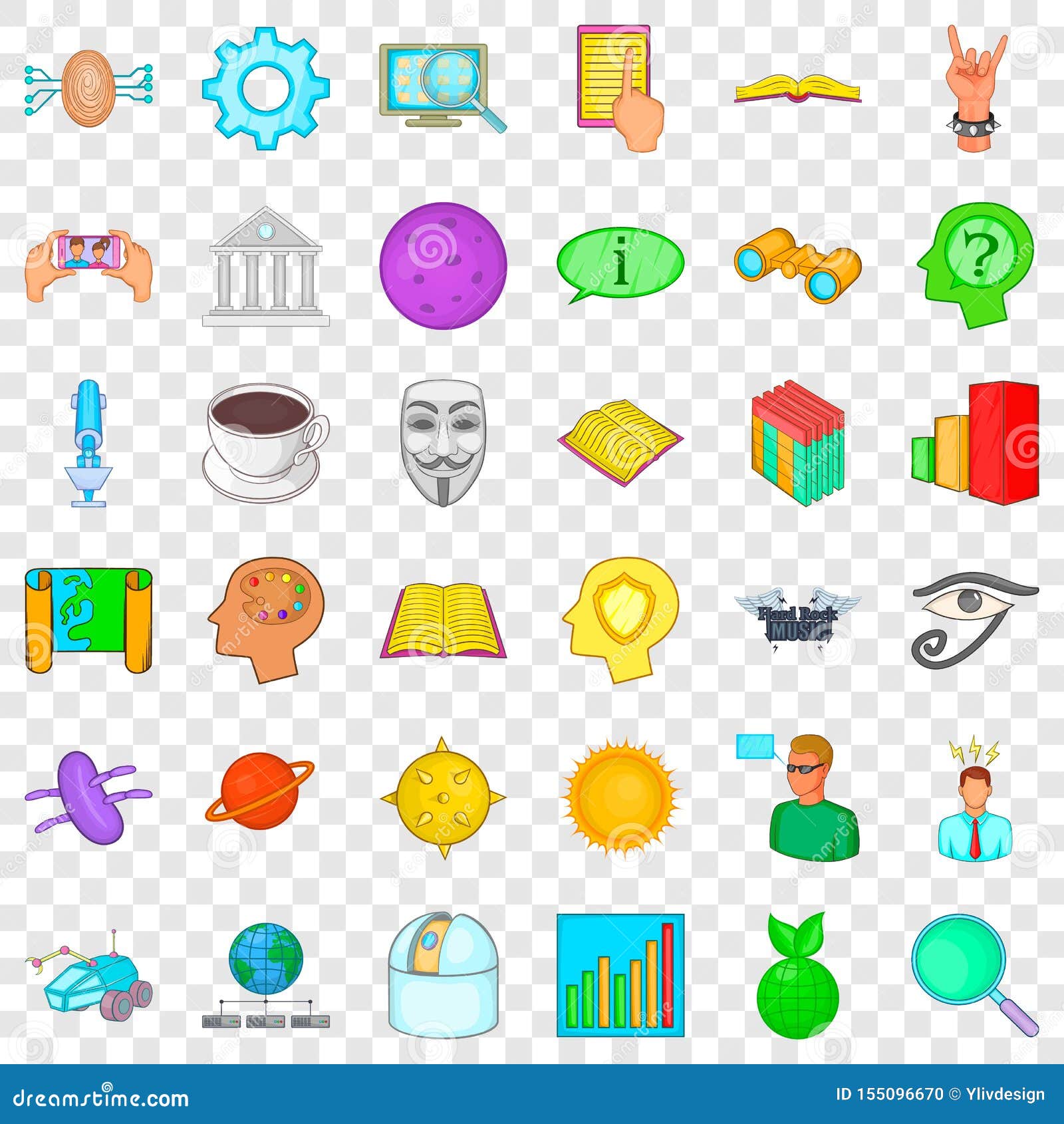 Magic Amulet Icons Set, Cartoon Style Stock Vector - Illustration of ...