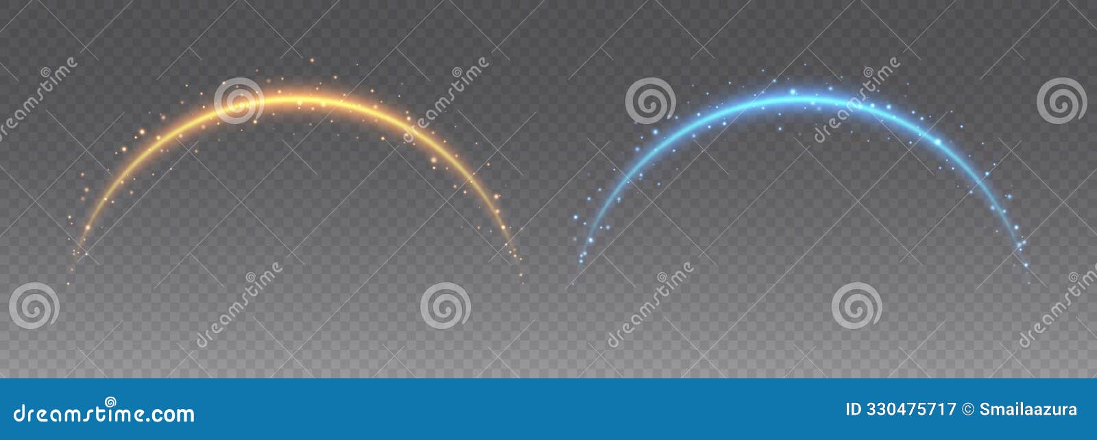 Magic Arch with Sparkles, Glowing Arc with Stars. Shooting Star Tail ...