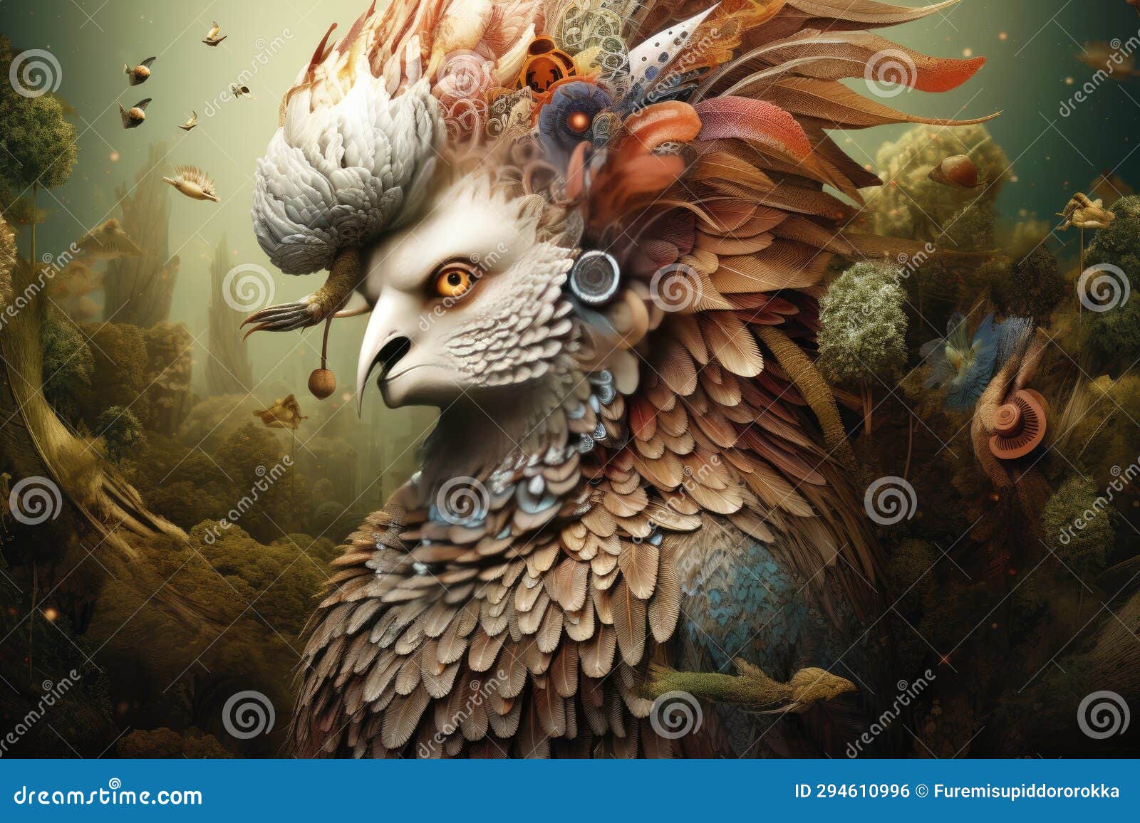 Magic Art Collage with Elements of Fantastic Creatures Stock ...