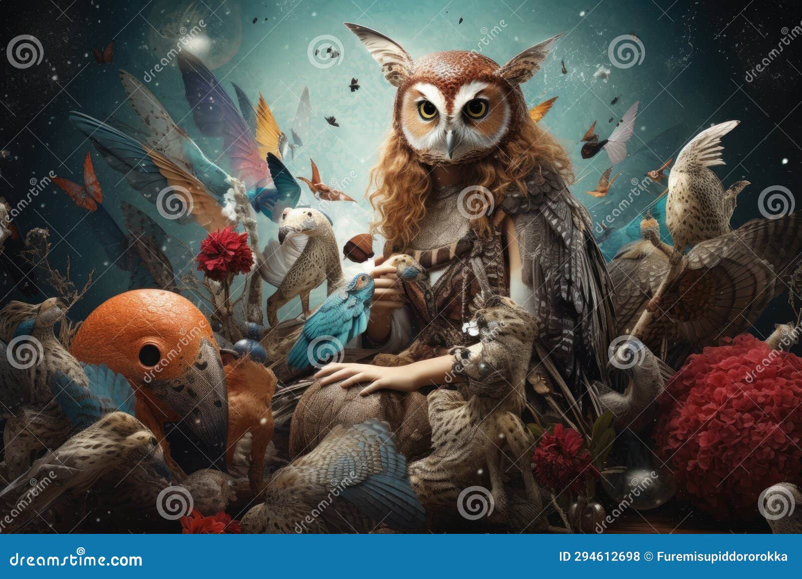Magic Art Collage with Elements of Fantastic Creatures Stock ...