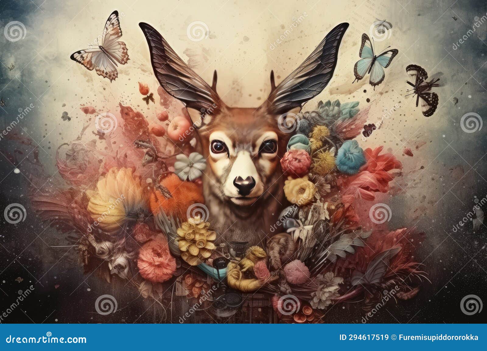 Magic Art Collage with Elements of Fantastic Creatures Stock ...
