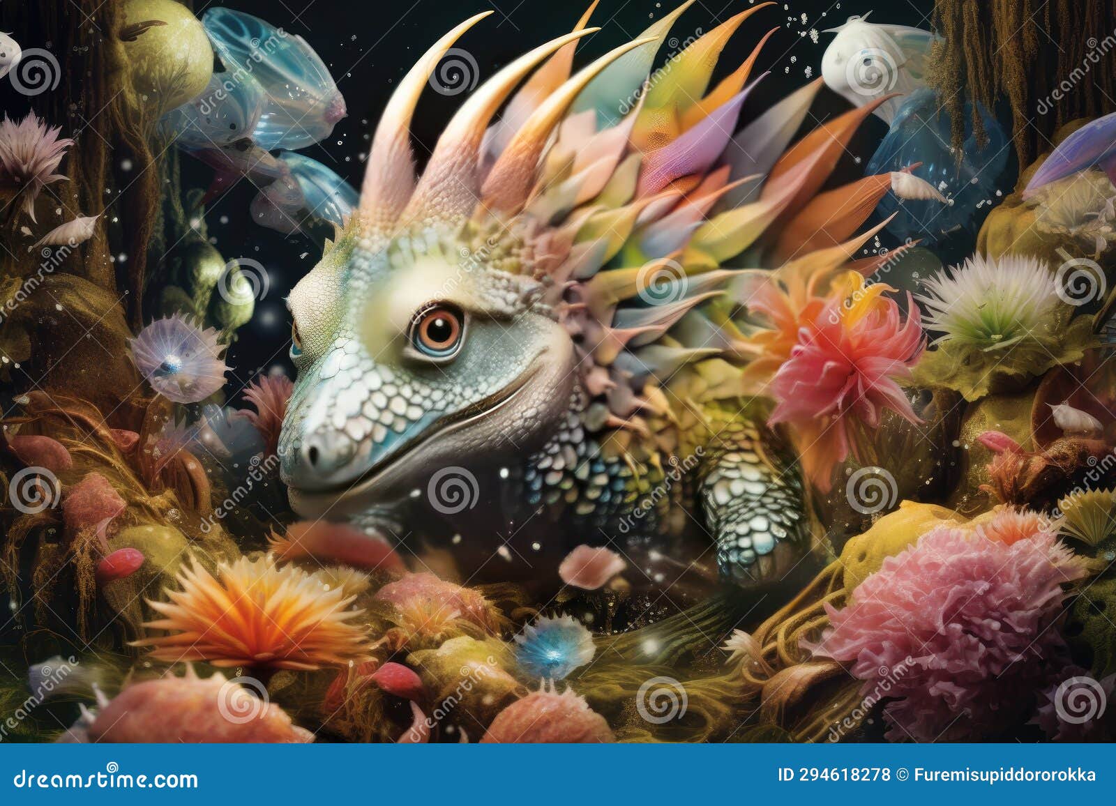 Magic Art Collage with Elements of Fantastic Creatures Stock ...