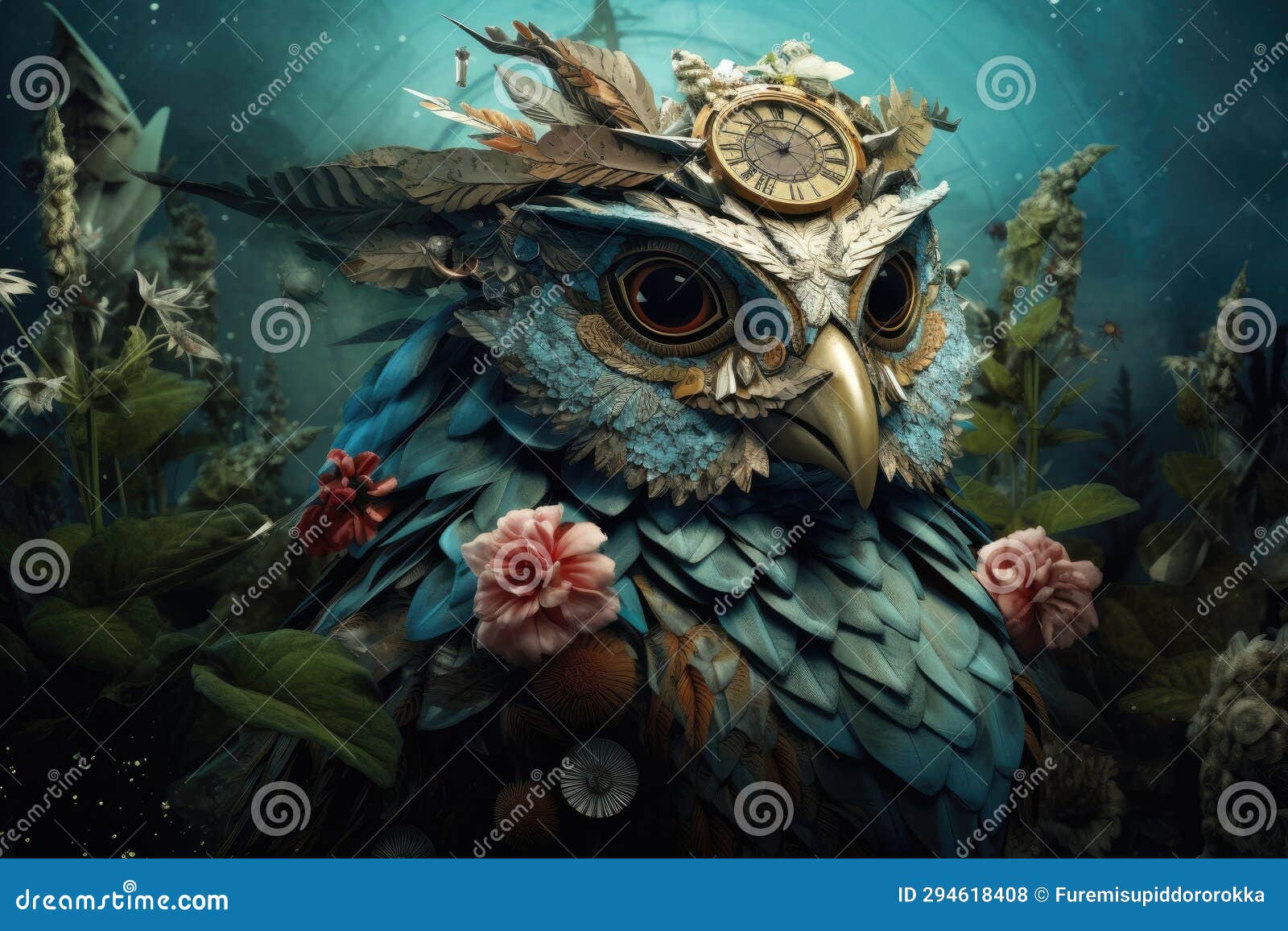 Magic Art Collage with Elements of Fantastic Creatures Stock ...