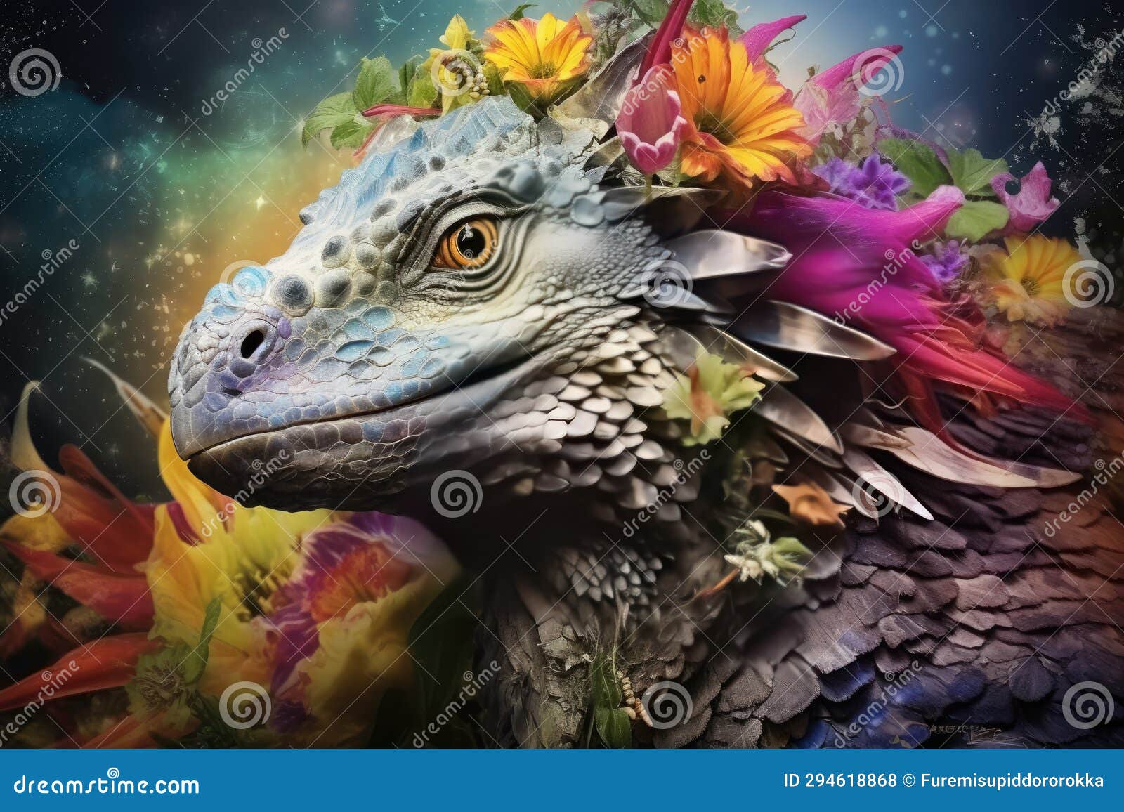 Magic Art Collage with Elements of Fantastic Creatures Stock ...