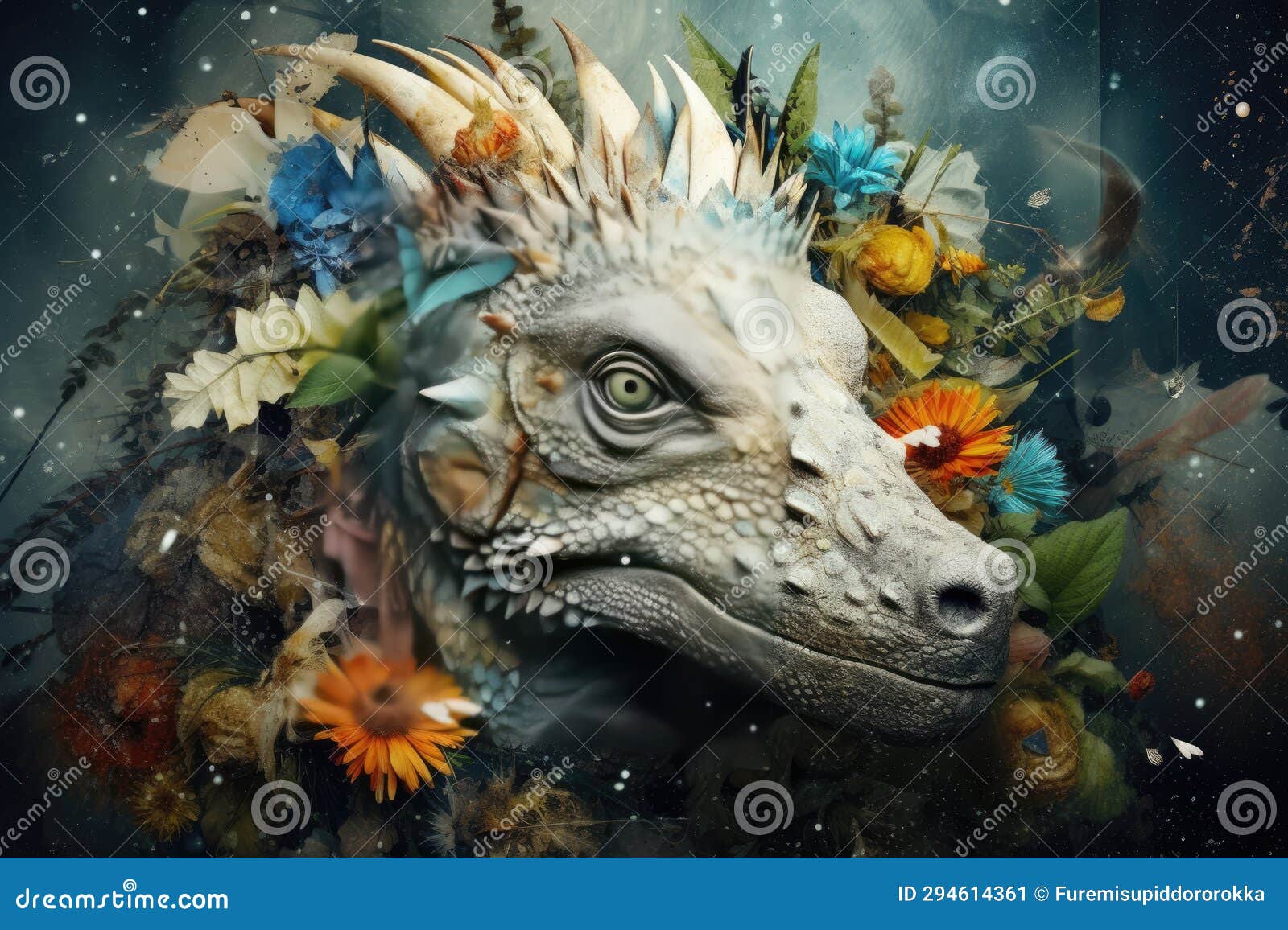 Magic Art Collage with Elements of Fantastic Creatures Stock ...
