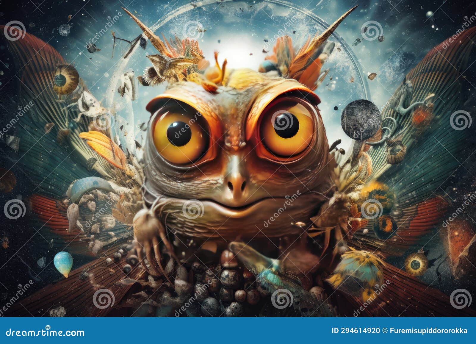 Magic Art Collage with Elements of Fantastic Creatures Stock ...