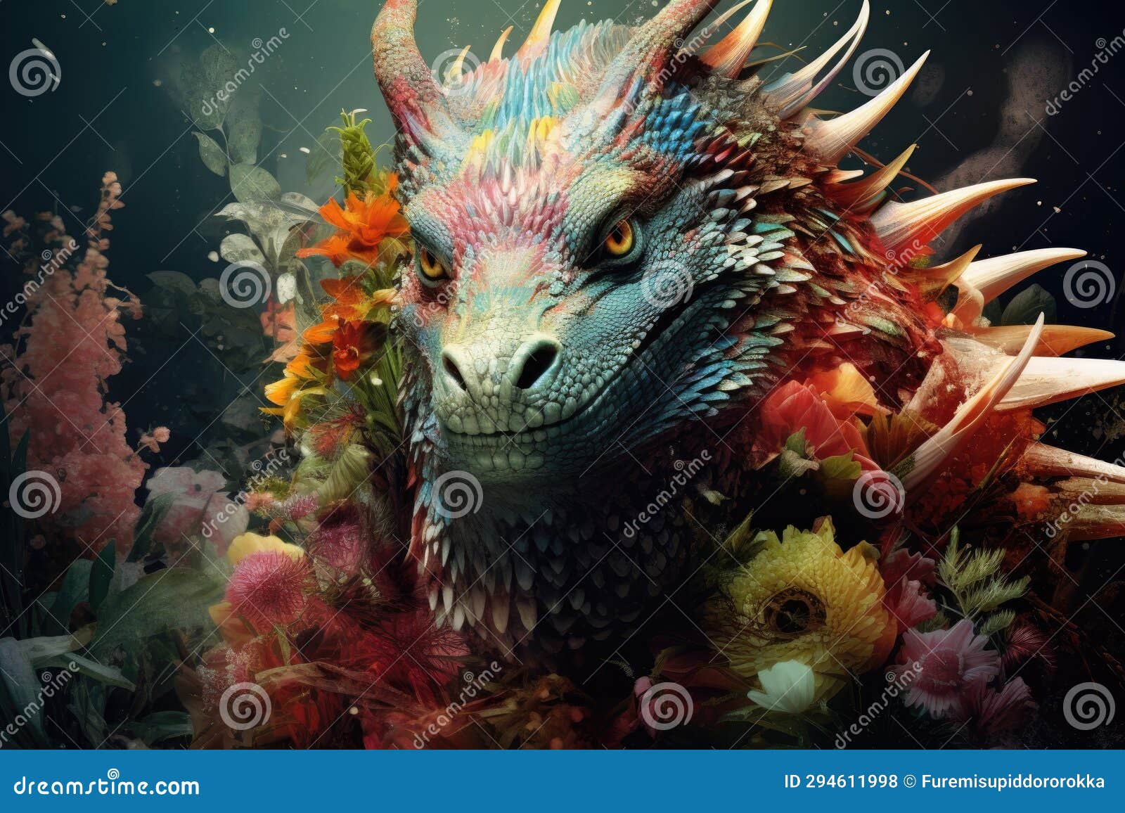 Magic Art Collage with Elements of Fantastic Creatures Stock ...