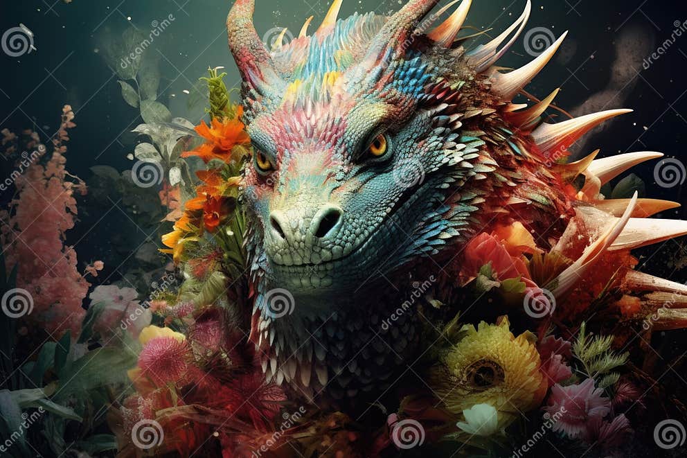 Magic Art Collage with Elements of Fantastic Creatures Stock ...